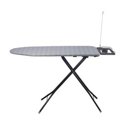 Homeware B&uuml;gelbrett, Schwarz, Textil, Streifen, 76 cm Schubladen, F&uuml;llung: Polyurethan (Pur), 38x91x140 cm, Bezug abnehmbar und waschbar, Kabelhalterung, integrierte Steckdose, B&uuml;geleisenablage, Elektroanschluss, Haushaltsreinigung, W&auml;schepflege, B&uuml;gelbretter