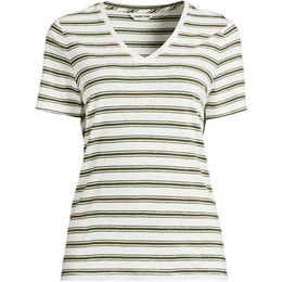 LANDS' END Soft Flow Shirt aus Leinenmix mit V-Ausschnitt in Plus-Gr&ouml;&szlig;e, Damen, size: plus, Elfenbein, Leinen/Baumwolle Modal, by Lands' End