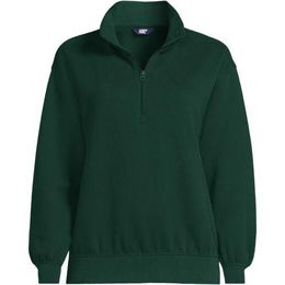 LANDS' END Serious Sweats Pullover mit Rei&szlig;verschluss f&uuml;r Damen in Plus-Gr&ouml;&szlig;e, Damen, size: plus, Gr&uuml;n, Baumwoll-Mischung/Polyester-Mischung, by Lands' End