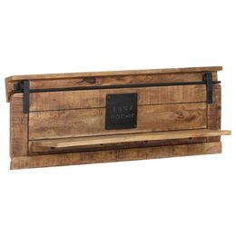 Landscape Wandboard, Natur, Holz, Metall, Mangoholz, massiv, 100x38x25 cm, K&uuml;chen, K&uuml;chenm&ouml;bel, K&uuml;chenregale