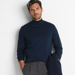 LANDS' END Supima Stehbundshirt f&uuml;r Herren, Classic Fit, Herren, size: regular, Blau, Baumwolle, by Lands' End