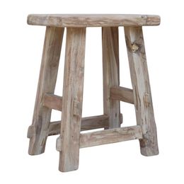 Livetastic Hockerbank, Schwarz, Holz, Recyclingholz, vollmassiv, 1-Sitzer, 40x25x50 cm, Esszimmer, B&auml;nke, Sitzb&auml;nke