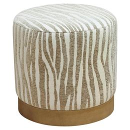 Xora Hocker, Beige, Hellbraun, Holz, Textil, Esche, furniert, Streifen, rund, 40x40x40 cm, erweiterbar (Typenauswahl), Wohnzimmer, Hocker, Sitzhocker
