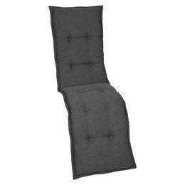 Relaxsesselauflage, Grau, Textil, Uni, F&uuml;llung: Schaumstoff, Vlies, 50x7x170 cm, f&uuml;r den Au&szlig;enbereich geeignet, mittels Gurtband zu befestigen, Outdoor-Kissen, Gartenstuhlauflagen, Hochlehner-Auflagen