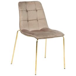 Livetastic Stuhl, Braun, Holz, Metall, Textil, Pappel, Sperrholz, Rundrohr, 57x83x60 cm, Esszimmer, St&uuml;hle, Esszimmerst&uuml;hle, Vierfu&szlig;st&uuml;hle