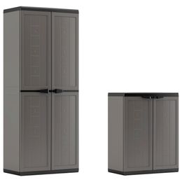 Mid.you Ger&auml;teschrank-Set E-Com Jolly Set, Anthrazit, Grau, Kunststoff, 3,1 F&auml;cher, 68x166x87 cm,