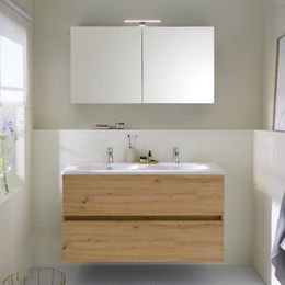 Burgbad Rocio Schrank mit Doppelwaschtisch, mit Spiegelschrank, SGYS120F6224,