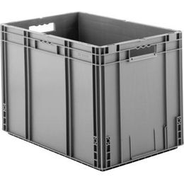 Sch&auml;fer Shop Euro Box Serie MF 6420, aus PP, Inhalt 82,9 L, Durchfassgriff, grau