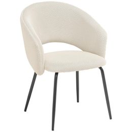 Mid.you Armlehnstuhl, Creme, Metall, Textil, Rundrohr, 58x80x60 cm, Bsci, Esszimmer, St&uuml;hle, Esszimmerst&uuml;hle, Armlehnenst&uuml;hle