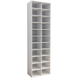 Mid.you Schuhregal Hinsol, Wei&szlig;, Holzwerkstoff, 20 F&auml;cher, 52x183x30 cm, stehend, Garderobe, Schuhaufbewahrung, Schuhregale