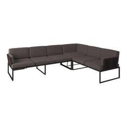 Amatio Loungegarnitur, Dunkelgrau, Metall, Textil, 3-teilig, F&uuml;llung: Schaumstoff, L-Form, 280x217 cm, Loungem&ouml;bel, Gartenlounge-Sets