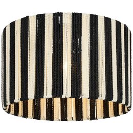 Collett's Monde Deckenleuchte, Schwarz, Wei&szlig;, Metall, Papier, Streifen,Streifen, zylindrisch,zylindrisch, 27.5 cm, RoHS, CE, Lampen & Leuchten, Innenbeleuchtung, Deckenleuchten