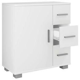 Mid.you Unterschrank, Wei&szlig;, Kunststoff, 1 F&auml;cher, 3 Schublade(n) Schubladen, 60x65x30.4 cm, stehend, Badezimmer, Badezimmerschr&auml;nke, Bad Unterschr&auml;nke