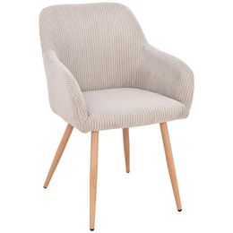 Livetastic Armlehnstuhl, Hellgrau, Holz, Metall, Textil, Pappel, Sperrholz, Rundrohr, 55x84x60 cm, Esszimmer, St&uuml;hle, Esszimmerst&uuml;hle, Armlehnenst&uuml;hle