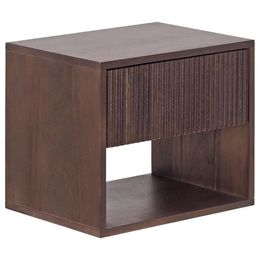 Mid.you Nachtschrank, Walnuss, Holz, Mangoholz, Hartholz, Holz, 1 Schublade(n) Schubladen, 40x34x30 cm, Typenauswahl, h&auml;ngend, Holzm&ouml;bel, Holztische, Nachttische Holz