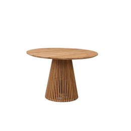 Amatio Gartentisch, Natur, Holz, Teakholz, vollmassiv, rund, konisch, 120x76x120 cm, Gartenm&ouml;bel, Gartentische, Gartentische