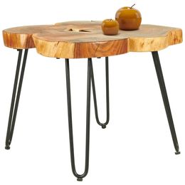 Landscape Beistelltisch, Schwarz, Akazie, Holz, Metall, Akazie, vollmassiv, Holz, Freiform, Haarnadel, 60x45x60 cm, Wohnzimmer, Wohnzimmertische, Beistelltische, Beistelltische Metall