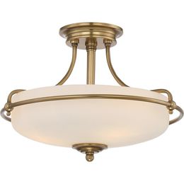 Elstead Lighting Deckenleuchte Griffin, Bronze, Messing, Metall, Glas, 42.2x30.1x42.2 cm, RoHS, Lampen & Leuchten, Innenbeleuchtung, Leuchten nach R&auml;umen, Schlafzimmerlampen