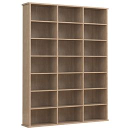 Mid.you Regal Megosa, Sonoma Eiche, Holzwerkstoff, 18 F&auml;cher, 105x136x19 cm, stehend, Wohnzimmer, Regale, B&uuml;cherregale