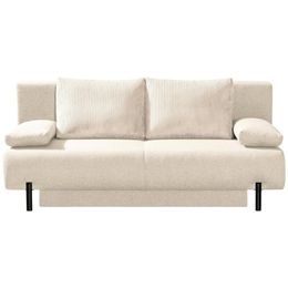 Novel Schlafsofa, Natur, Metall, 2-Sitzer, F&uuml;llung: Schaumstoffflocken,Schaumstoffflocken, 197x88x89 cm, Made in EU, Liegefunktion, Wohnzimmer, Sofas & Couches, Schlafsofas, Schlafsofas mit Bettkasten