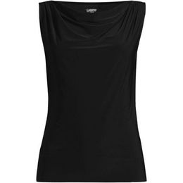 LANDS' END Silk Knit &Auml;rmelloses Top f&uuml;r Damen in Petite-Gr&ouml;&szlig;e, Damen, size: petite, Schwarz, Polyester-Mischung, by Lands' End