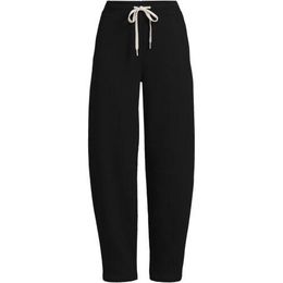 LANDS' END Serious Sweats High Waist Barrel-Jogginghose f&uuml;r Damen, Damen, size: regular, Schwarz, Baumwoll-Mischung/Polyester-Mischung, by Lands' End