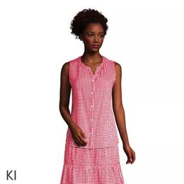 LANDS' END &Auml;rmellose Crinkle-Bluse f&uuml;r Damen, Damen, size: regular, Rot, Baumwoll-Mischung, by Lands' End
