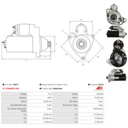 AS-PL Starter s0417 f&uuml;r VW Ford Mercedes DAF