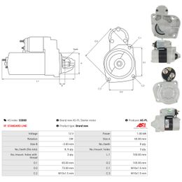 AS-PL Starter s3008 f&uuml;r Volvo Peugeot NISSAN RENAULT