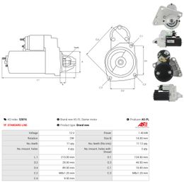 AS-PL Starter s3016 f&uuml;r Fiat MITSUBISHI Peugeot TOYOTA