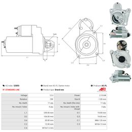 AS-PL Starter s3059 f&uuml;r Volvo Opel RENAULT MITSUBISHI NISSAN Suzuki