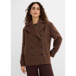 bonprix Karierte Cabanjacke, braun, Gr.52, Modern geschnitten