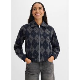 bonprix Blouson in Wolloptik, grau, Gr.36, modischer Blouson in Wolloptik mit Rei&szlig;verschluss vorne