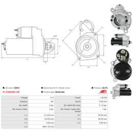 AS-PL Starter s3010 f&uuml;r Peugeot Ford Fiat DAF MITSUBISHI ROVER