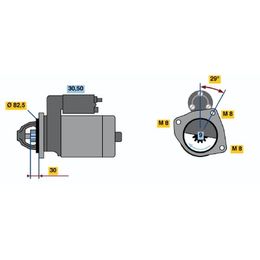 Bosch Starter 0986018950 f&uuml;r Iveco UAZ DAF MITSUBISHI RENAULT
