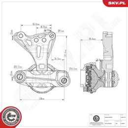 ESEN SKV Lagerung, Motor 75skv176 vorne rechts f&uuml;r Peugeot