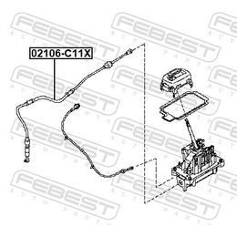 FEBEST Seilzug, Automatikgetriebe 02106c11x f&uuml;r NISSAN