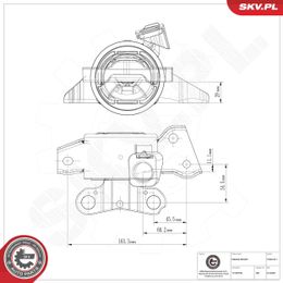ESEN SKV Lagerung, Motor 75skv211 rechts f&uuml;r Opel GM