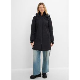 bonprix Wasserabweisender Steppmantel, schwarz, Gr.56, Wasserabweisender Wintermantel mit Rei&szlig;verschlusstaschen