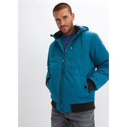 bonprix Winter-Steppjacke in Blousonform mit Kapuze, petrol, Gr.62, Gesteppter Winterblouson mit Kapuze