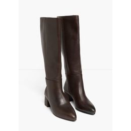 bonprix Stiefel aus Leder, braun, Gr.36, Vielseitig kombinierbarer Absatz-Stiefel aus Leder, aus Nappaleder