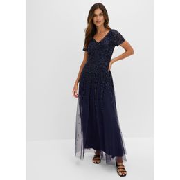 bonprix Kleid mit Pailletten, blau, Gr.38, Stylisches Kleid mit moderner Passform