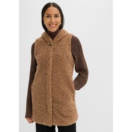 bonprix Teddy-Weste, braun, Gr.54, Teddy-Weste