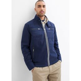 bonprix &Uuml;bergangsjacke in Blousonform mit Stehkragen, blau, Gr.60, Sportive &Uuml;bergangsjacke in Blousonform mit Stehkragen, 65% Baumwolle