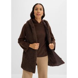 bonprix Teddy-Weste, braun, Gr.52, Teddy-Weste