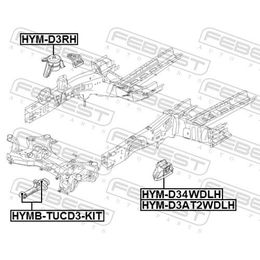 FEBEST Lagerung, Motor hymd3rh rechts f&uuml;r HYUNDAI