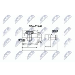 NTY Gelenksatz, Antriebswelle npwty041 Vorderachse links f&uuml;r TOYOTA