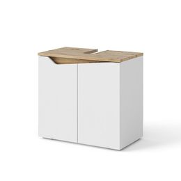VICCO Waschbeckenunterschrank, Wei&szlig;, Eiche Artisan, Holzwerkstoff, 1 F&auml;cher, Rechteckig, 60x57.5x35 cm, Badezimmer, Badezimmerschr&auml;nke, Waschbeckenunterschr&auml;nke