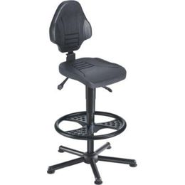 MeyChair Arbeitsdrehstuhl Workster Pro W13, mit Gleiter und Fu&szlig;ring, Sitzh&ouml;he 590-840 mm, bis 250 kg, PU-Schaum, schwarz