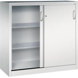 C + P Schiebet&uuml;ren-Werkzeugschrank Acurado, B 1200 x T 500 x H 1200 mm, je Fachboden 110 kg, Stahl, lichtgrau